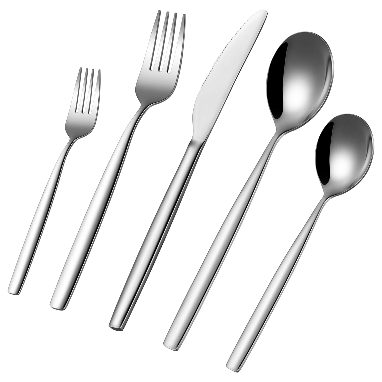30-Piece Stainless Steel Cutlery Set for 6 -Silverware Set with Steak ...