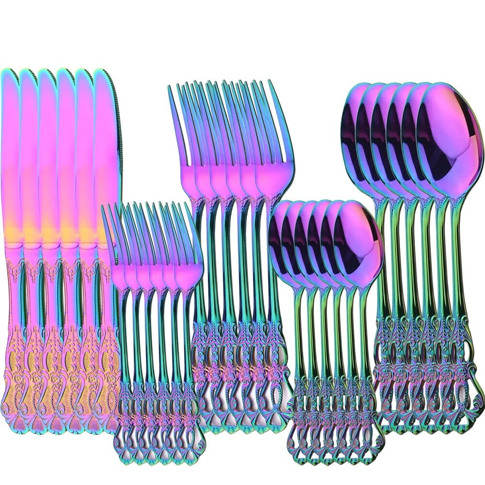 Ink Craft 30-Piece Stainless Steel Flatware Set - Walmart.com