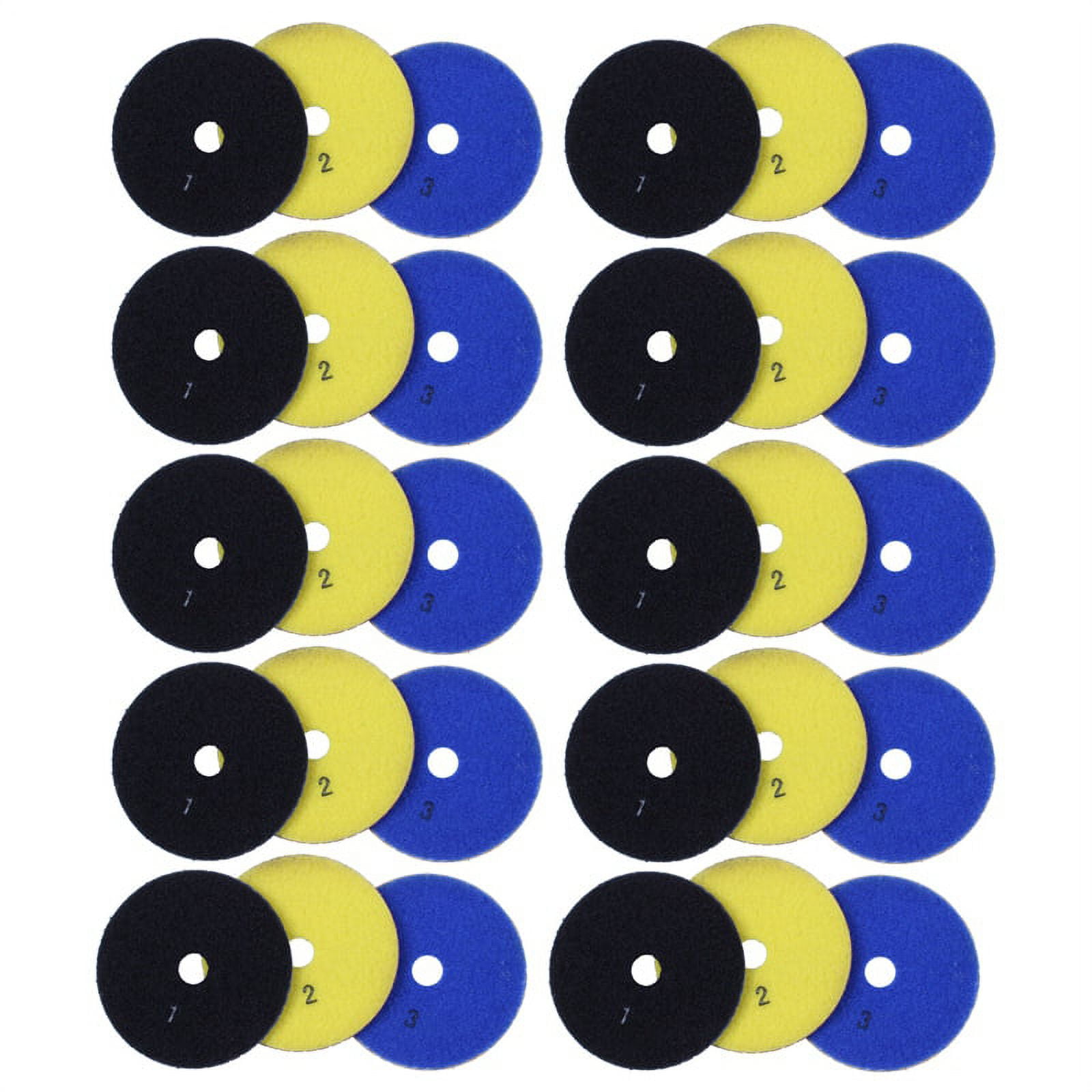 30 Pieces 100mm Diamond Flexible Wet & Dry Polishing Pads 3 Step Floor ...