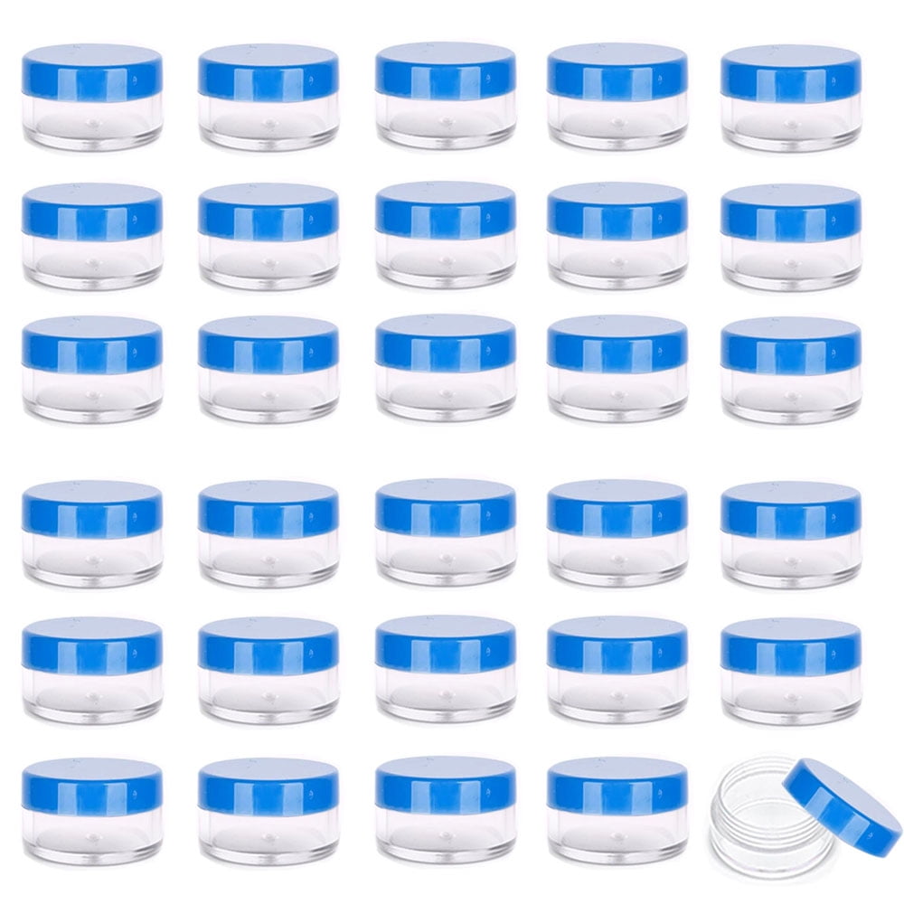 30 Pieces 3g Empty Clear Plastic Sample Containers with Lids Cosmetic ...