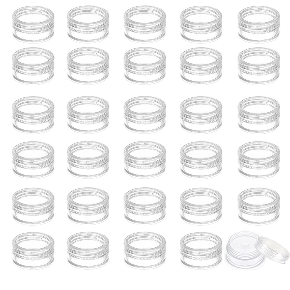 30 Pieces 3g Empty Clear Plastic Sample Containers with Lids Cosmetic ...