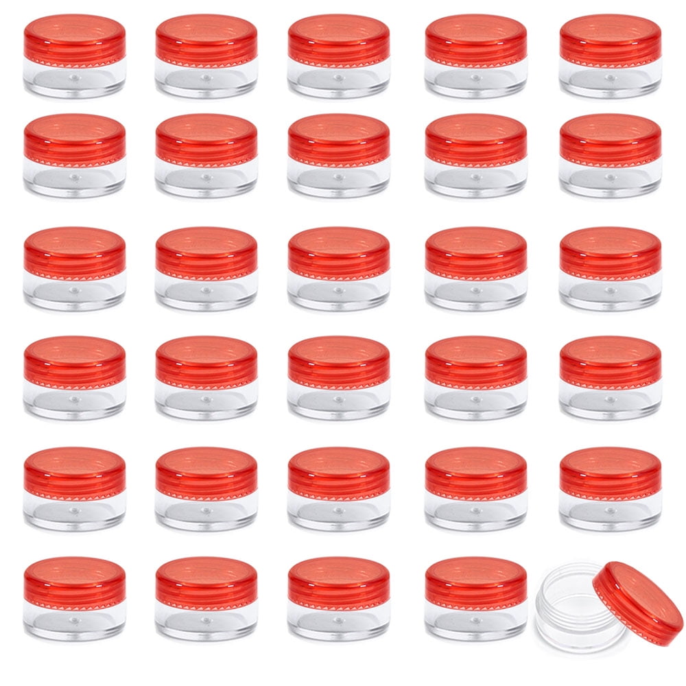30 Pieces 3g Empty Clear Plastic Sample Containers with Lids Cosmetic ...