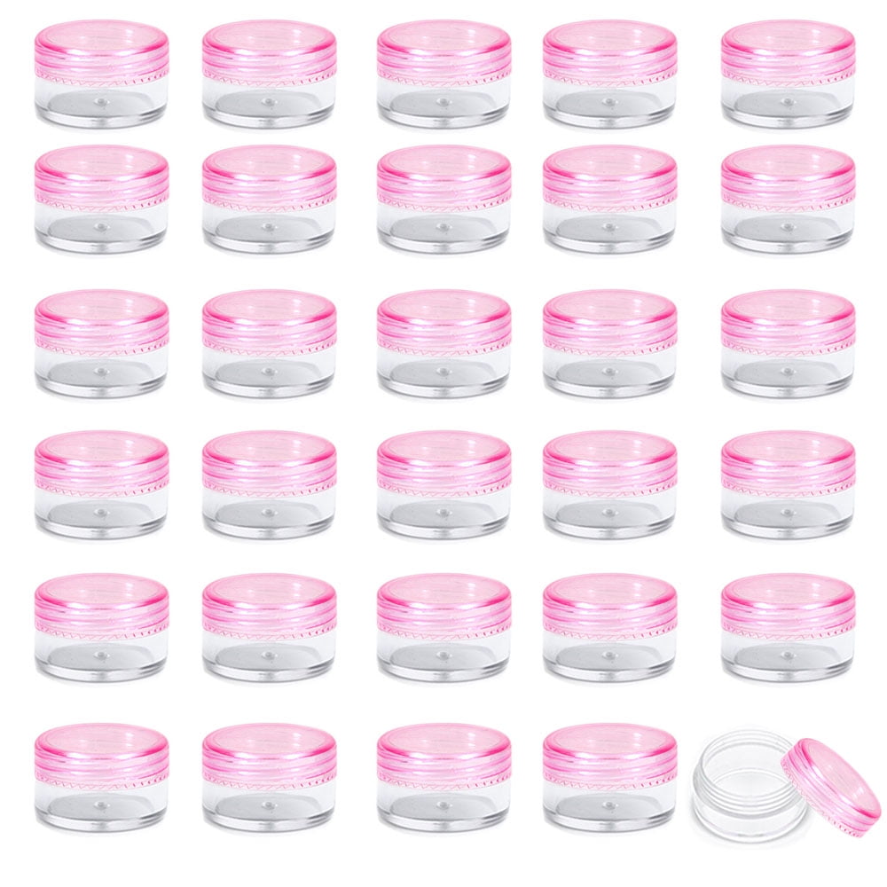 30 Pieces 3g Empty Clear Plastic Sample Containers with Lids Cosmetic ...