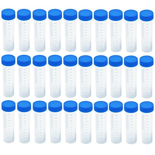 30 Pieces 50 ml Plastic Sample Bottle Vial Storage Container Tubes for ...
