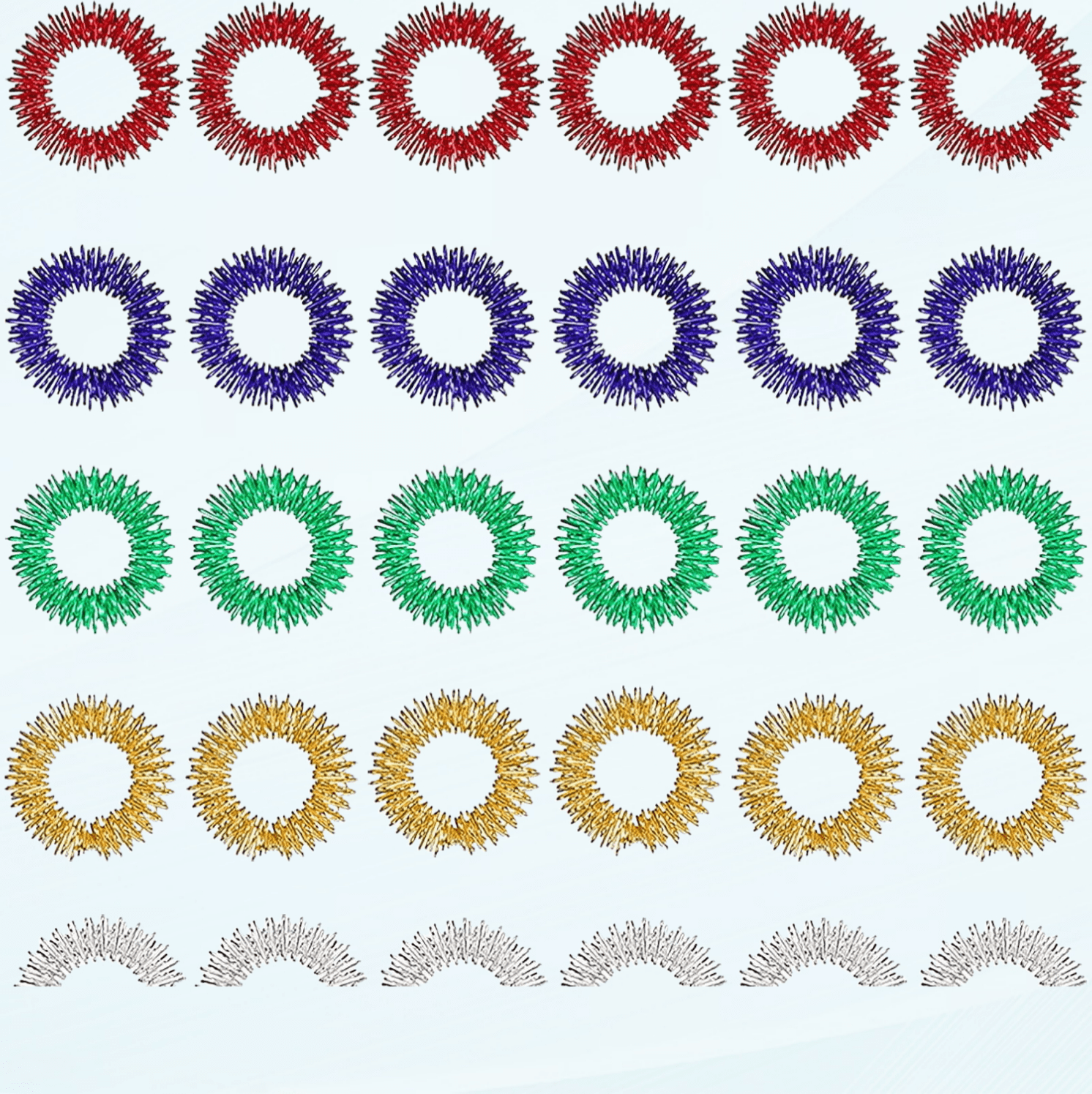 30 Pieces Acupressure Rings, Spiky Sensory Finger Rings Set for Teens ...