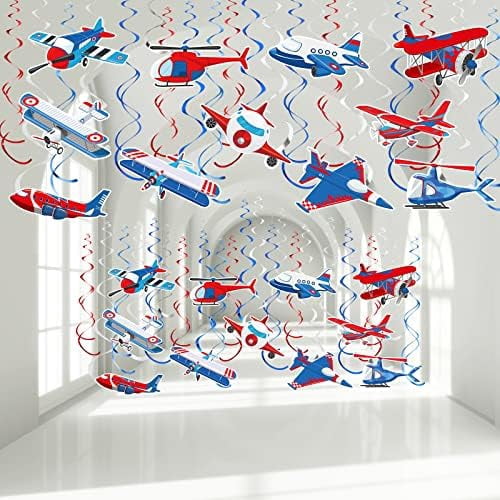 30 Pieces Airplane Hanging Swirls Decoration Airplane Party Supplies ...