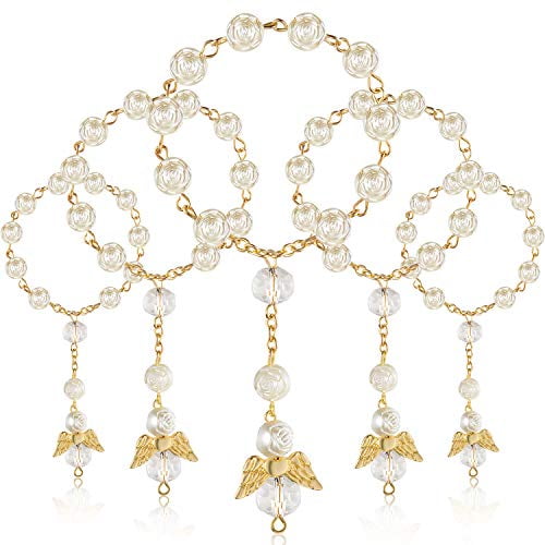 30 Pieces Baptism Rosary Acrylic Rosary Beads Mini Rosaries with Angel ...