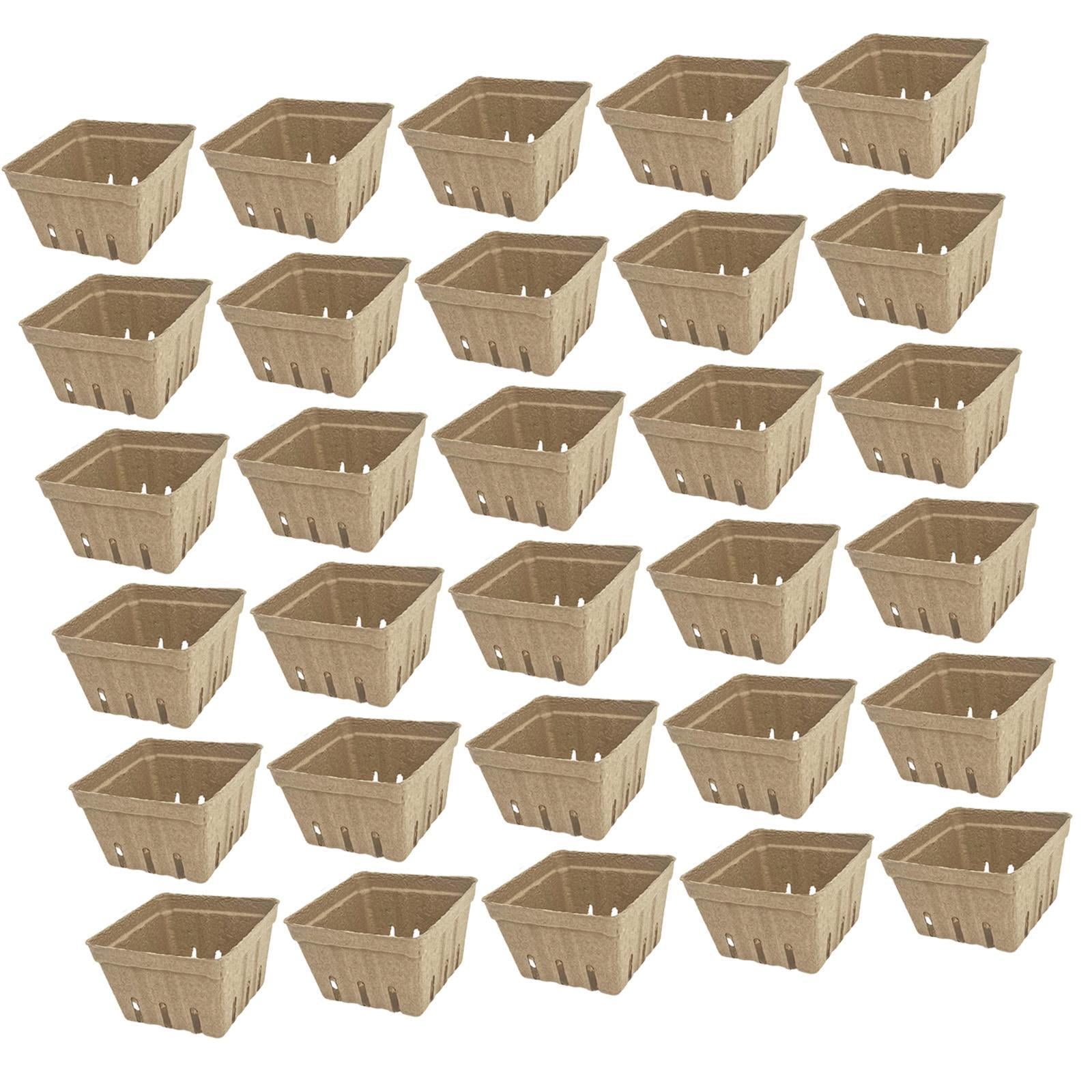 30 Pieces Berry Basket Produce Box Fruit Tray Reusable Paper ...