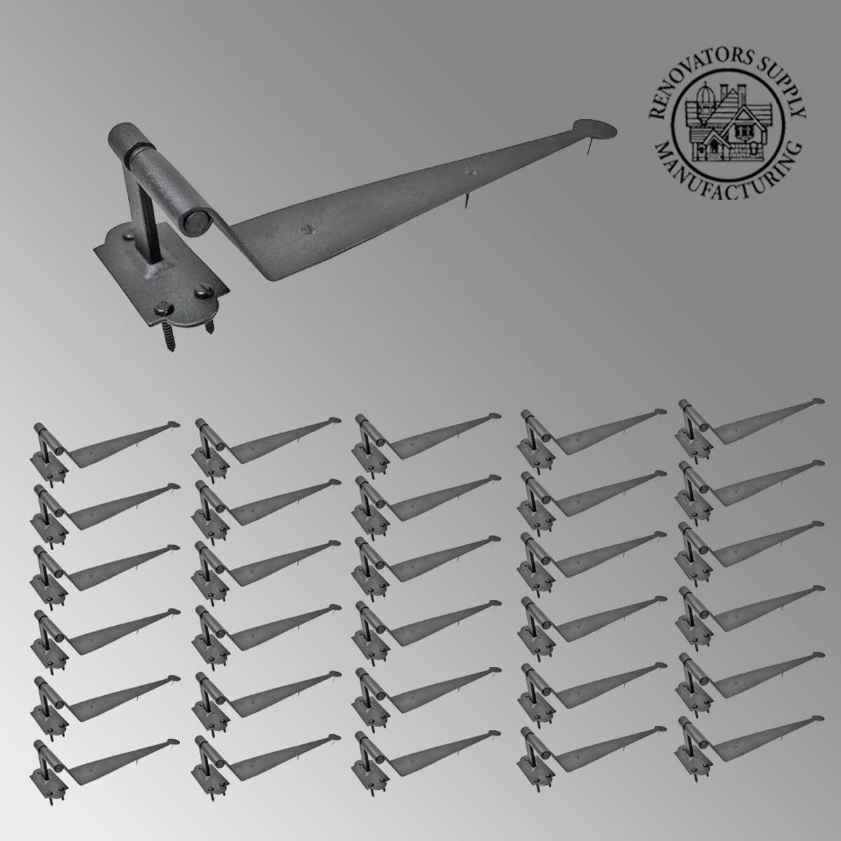 30 Pieces Black Wrought Iron Offset Lift-Off Pintle Strap Hinges, 11-3/ ...
