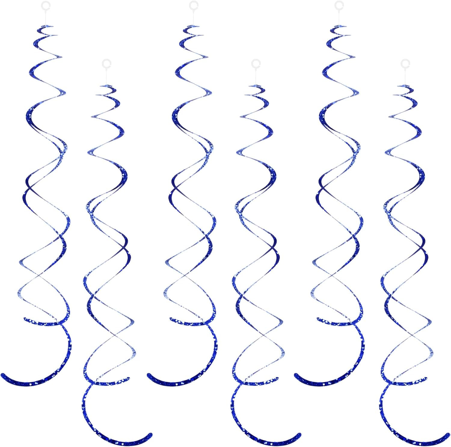 30 Pieces Blue Foil Ceiling Hanging Party Swirl Decorations Plastic ...