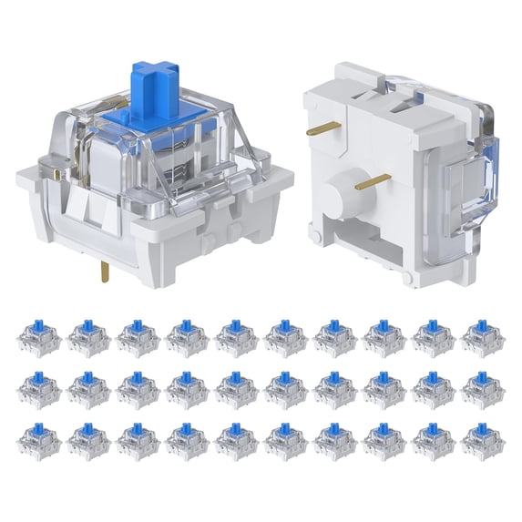 30 Pieces Blue Mechanical Keyboard Switches, 3 Pin Pre-Lubricated ...