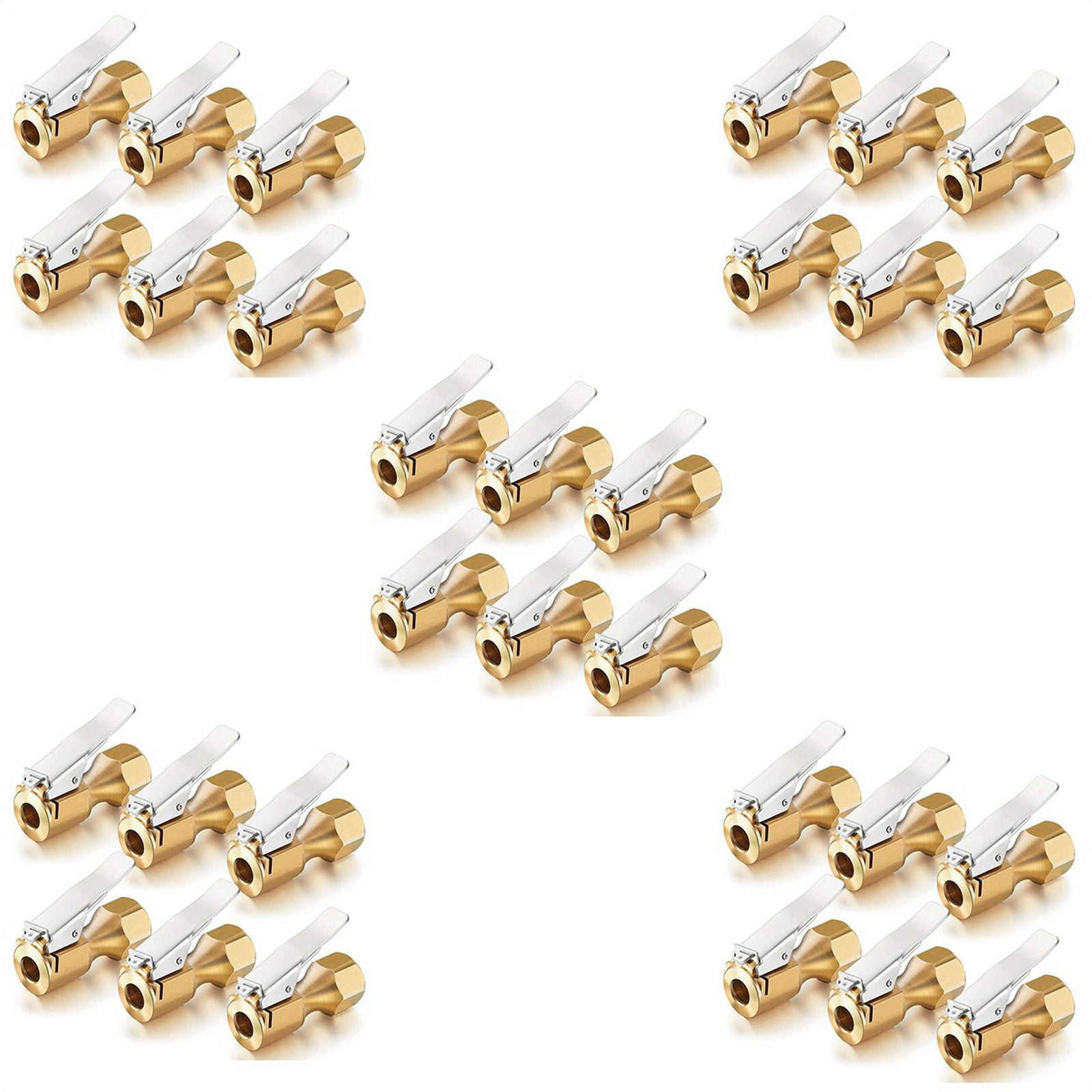 30 Pieces Brass Air Chuck Open Flow Straight Tire Chuck with Clip for ...