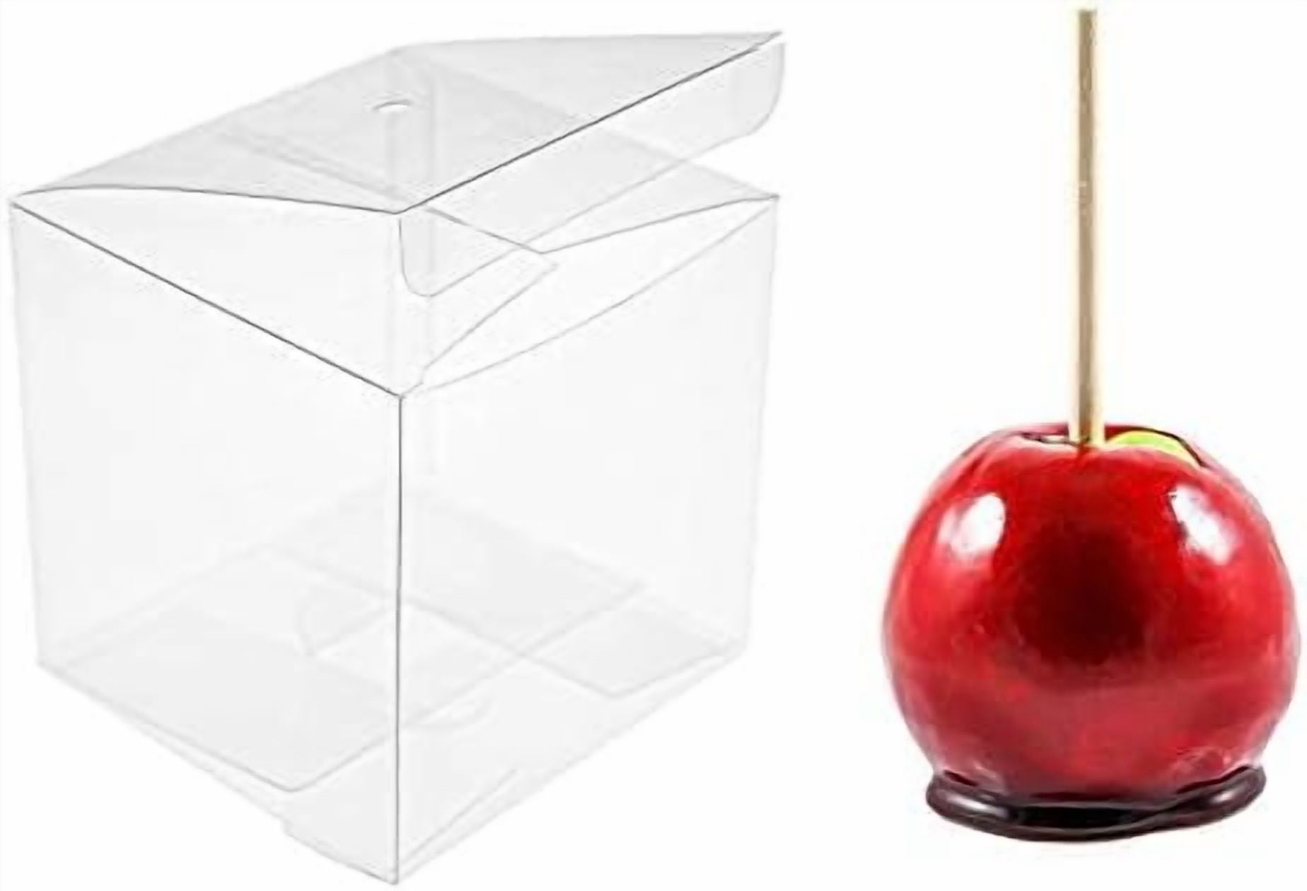 30 Pieces Candy Apple Boxes with Hole Top PET Clear Gift Boxes 4" x 4 ...