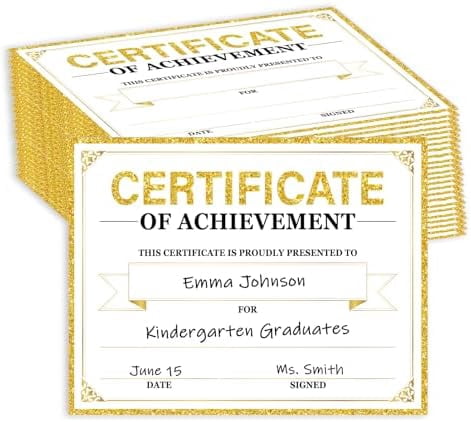 30 Pieces Certificate of Achievement Student Awards Certificates Paper ...