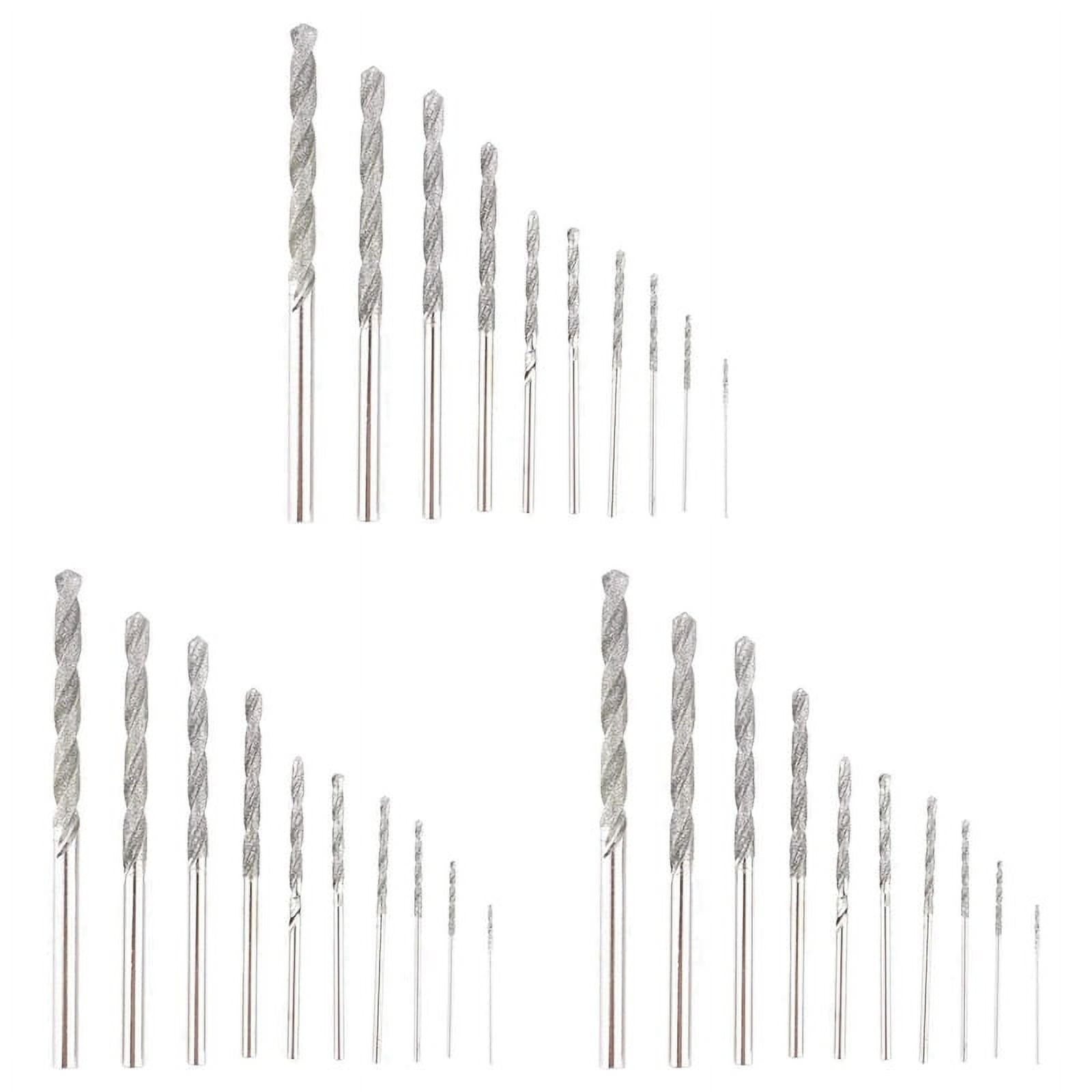 30 Pieces Diamond Drill Bits Set Twist Diamond Tip Drill Bit Heavy Duty ...