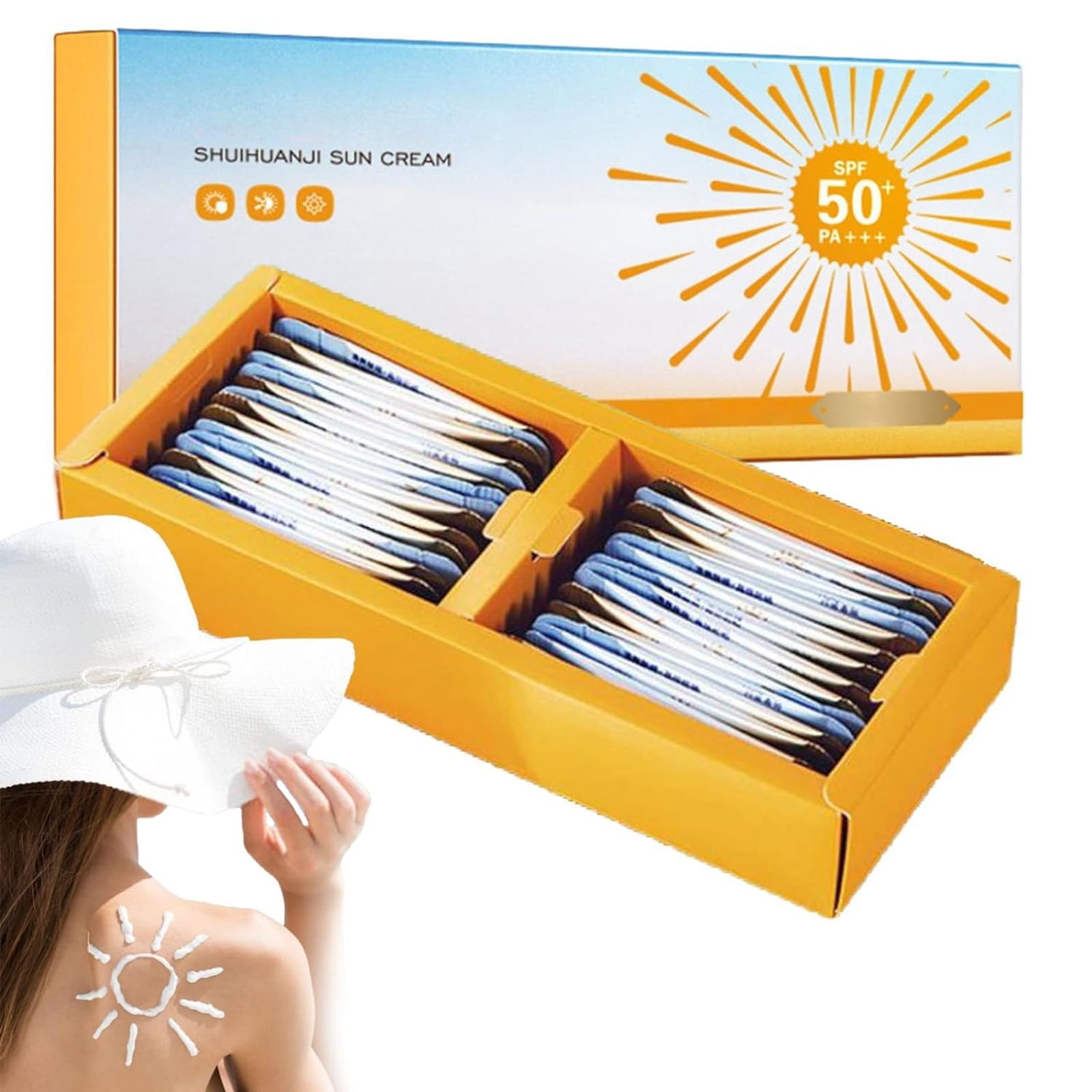 30 Pieces Disposable Facial Sunscreen SPF 50 Portable Pack Friendly Sun ...