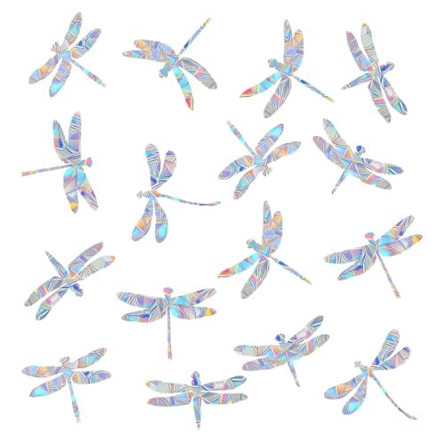 30 Pieces Dragonfly Anti-Collision Window Clings - Glass Reminder Prism ...