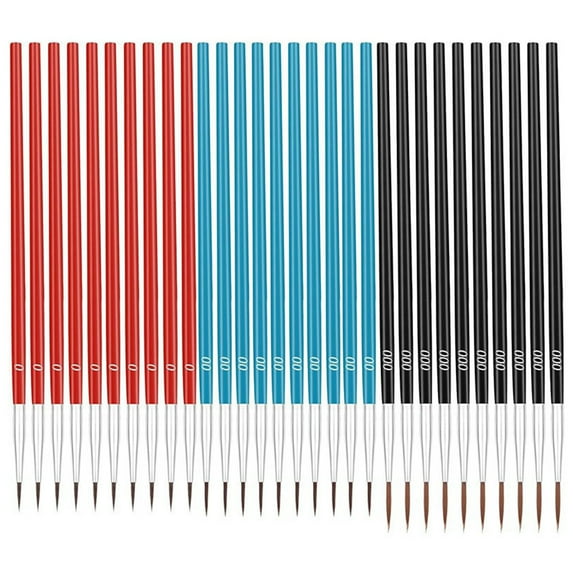 30 Pieces Fine Paint Brushes 3 Size Tiny Detail Paint Brush Small Liner ...