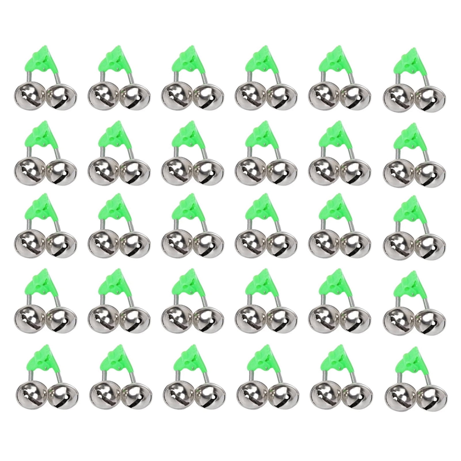 30 Pieces Fishing Rod Bite Bait Alarm Fishing Rod Bell Clip Twin Bells ...