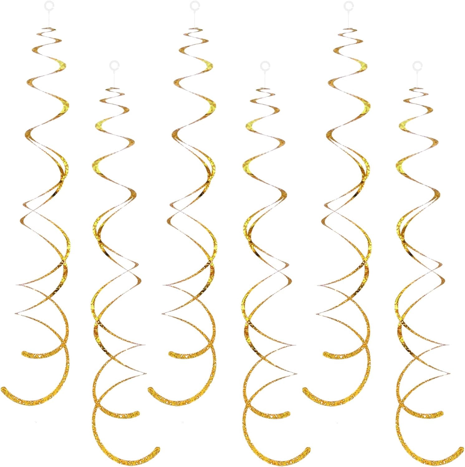 30 Pieces Gold Hanging Swirl Decorations Sparkle Golden Plastic ...