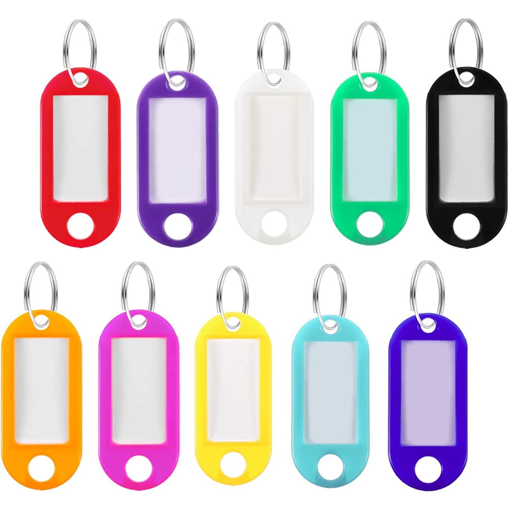 30 Pieces Keychain Tags With Labels, With Split Rings, Key Chains ...