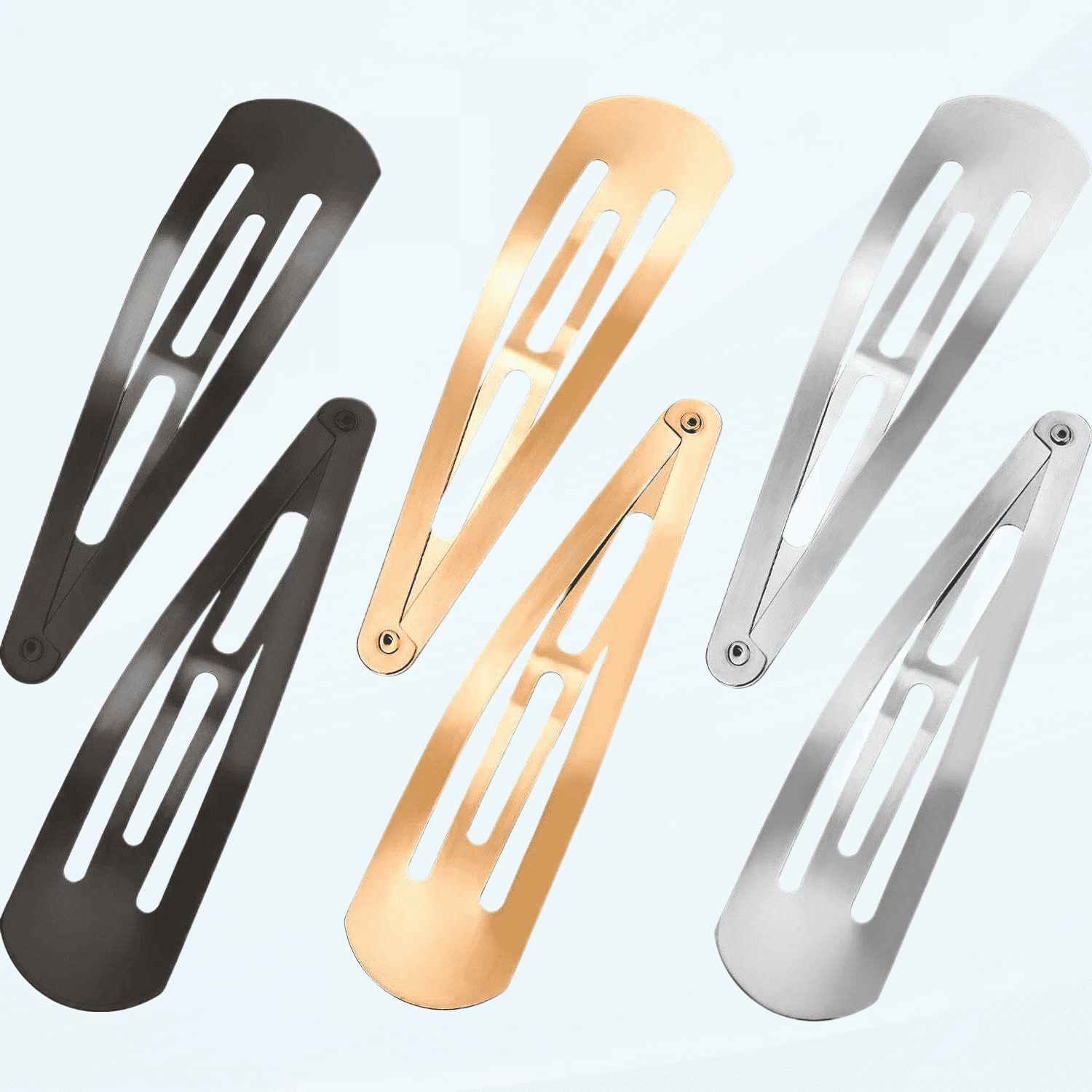 30 Pieces Large Metal Snap Hair Clips, No Slip Hair Barrettes for Girls ...