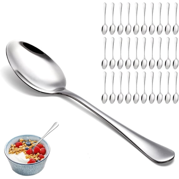 30 Pieces Large Tablespoons Set, 8 Inch Food Grade Stainless Steel ...