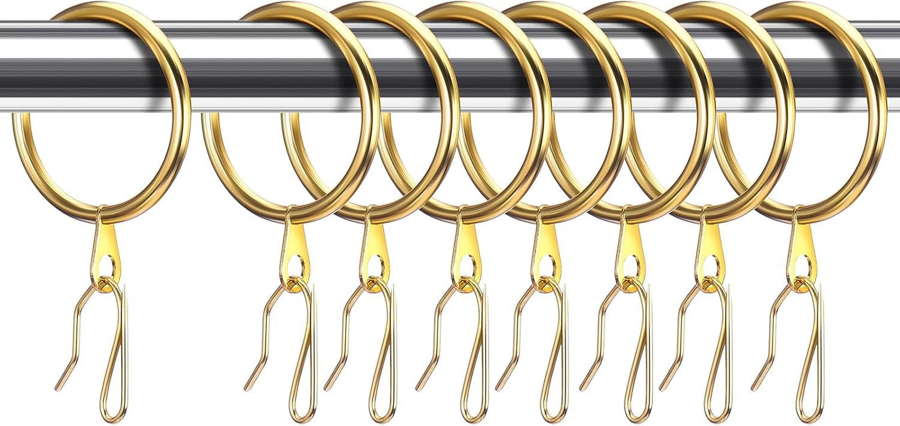 30 Pieces Metal Drapery Curtain Rings and 30 Pieces Hanging Metal ...