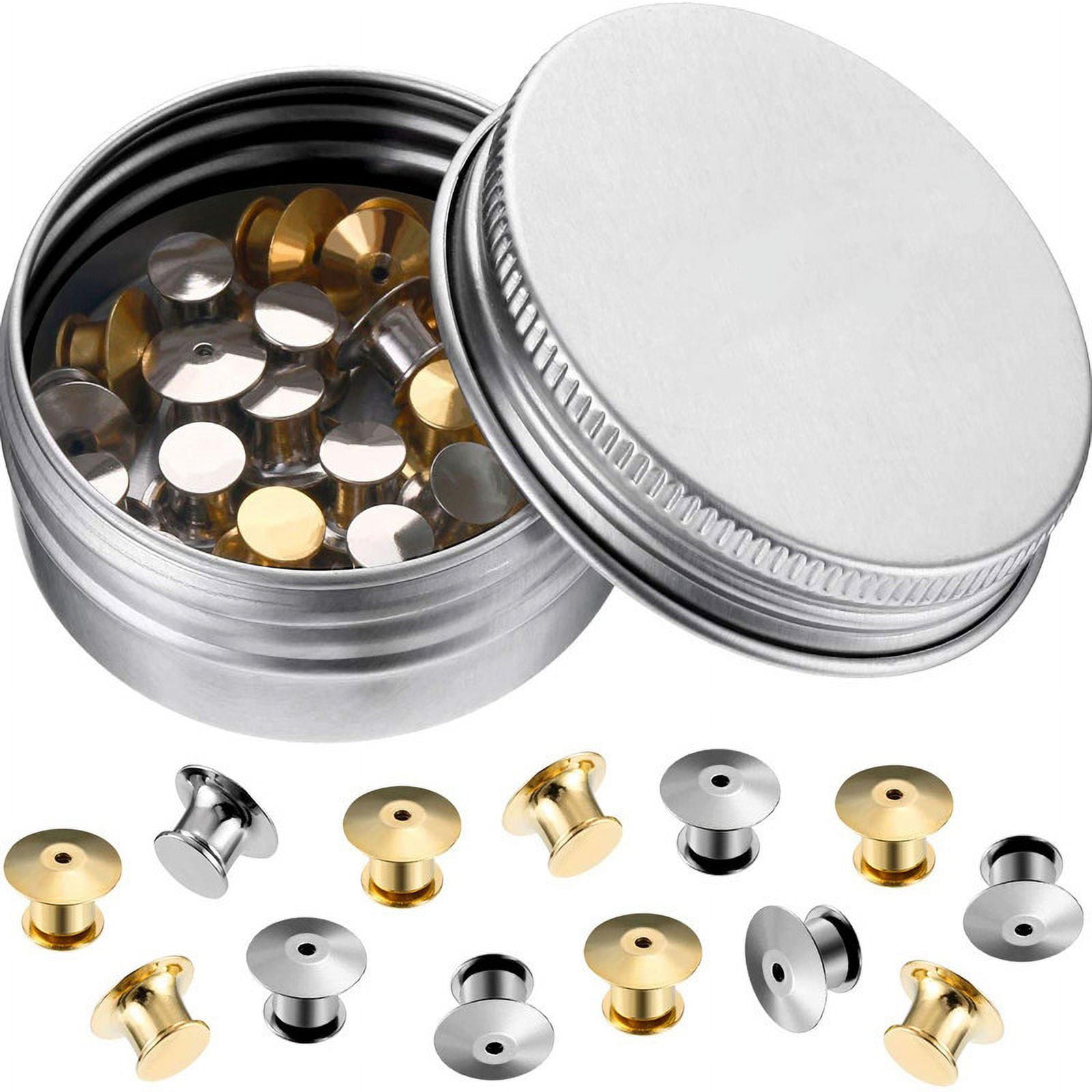 30 Pieces Metal Pin Backs Locking Pin Keepers Locking Clasp-Locking Pin ...