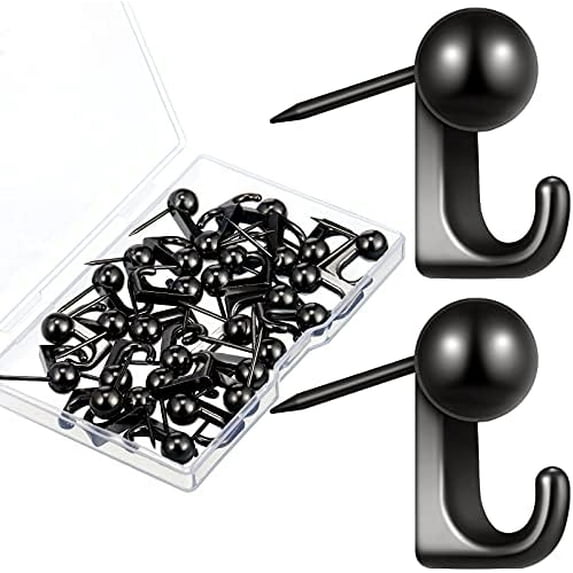30 Pieces Metal Push Pin Hangers Pin Wall Hooks Picture Hanging Picture ...