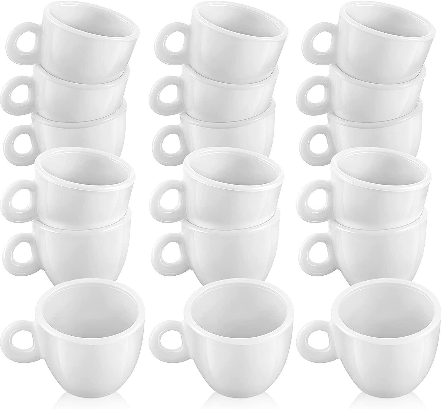 30 Pieces Mini Coffee Cups Tea Cup White Plastic Coffee Cups Dollhouse ...