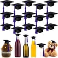 30 Pieces Mini Graduation Cap Plastic Grad Cake Wine Bottle Cover ...