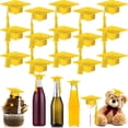 30 Pieces Mini Graduation Cap Plastic Grad Cake Wine Bottle Cover ...