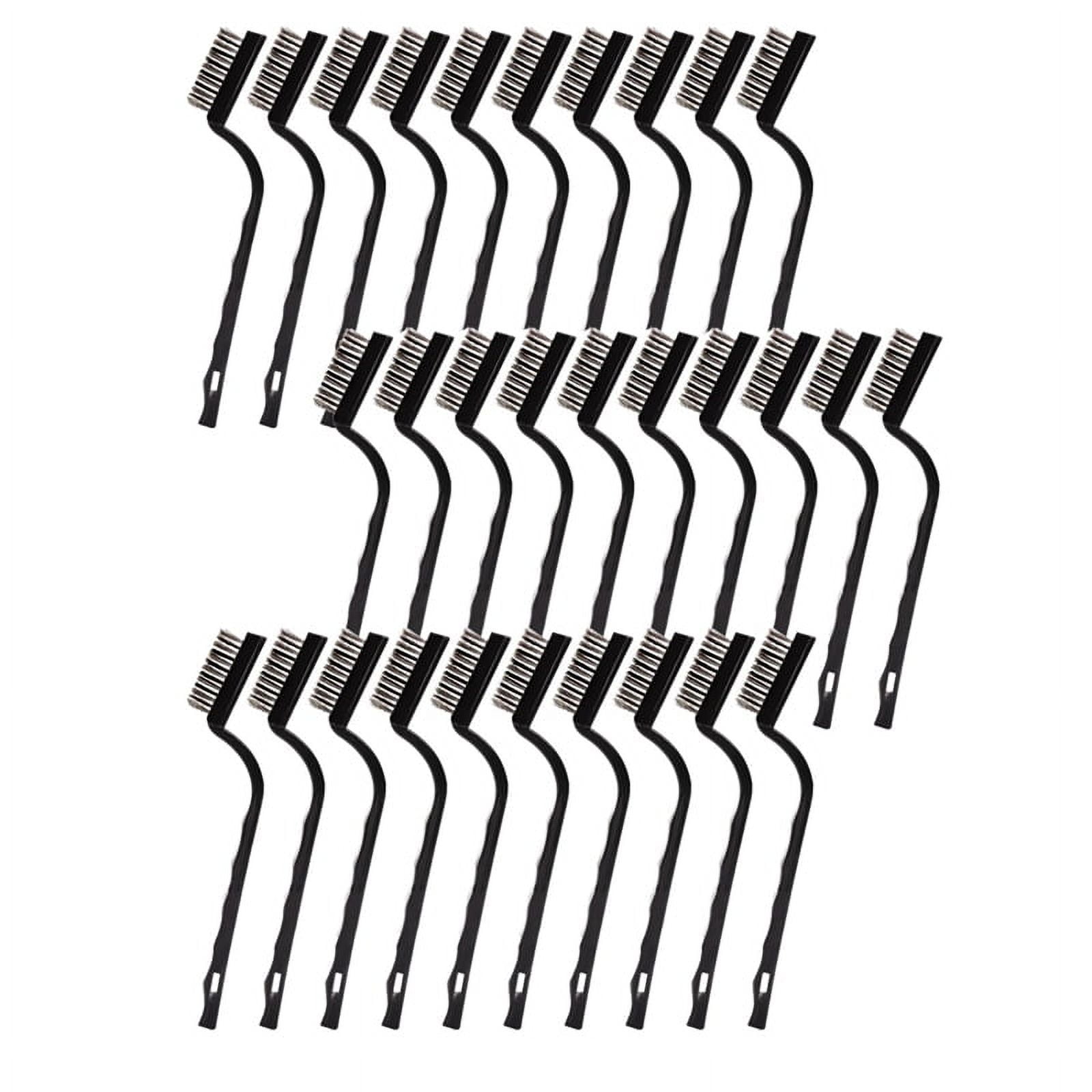 Symkmb 30 Pieces Mini Wire Brush,Stainless Steel Brush,Curved Handle ...