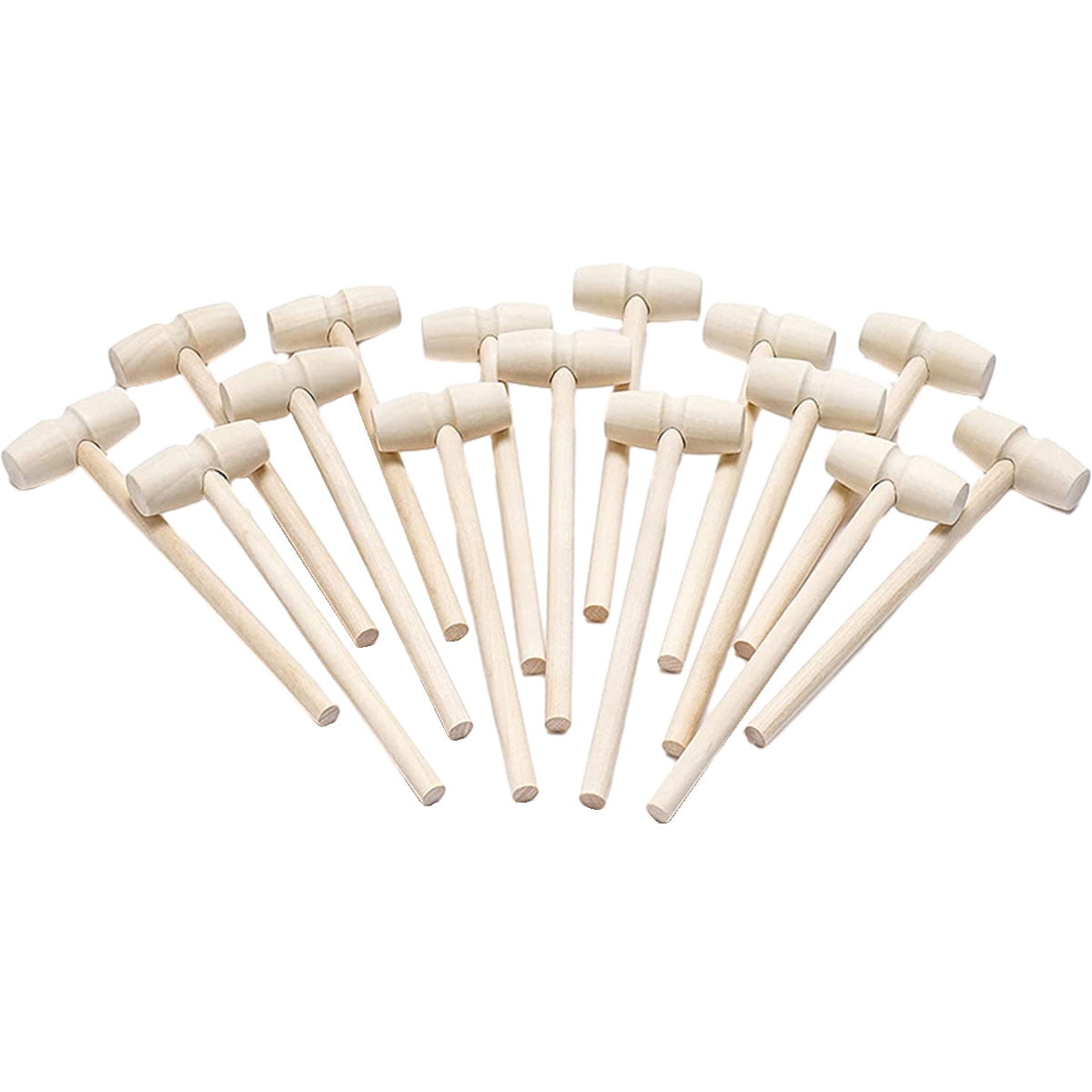 30 Pieces Mini Wooden Hammer Mallet Pounding Toy Small Wooden Mallets ...
