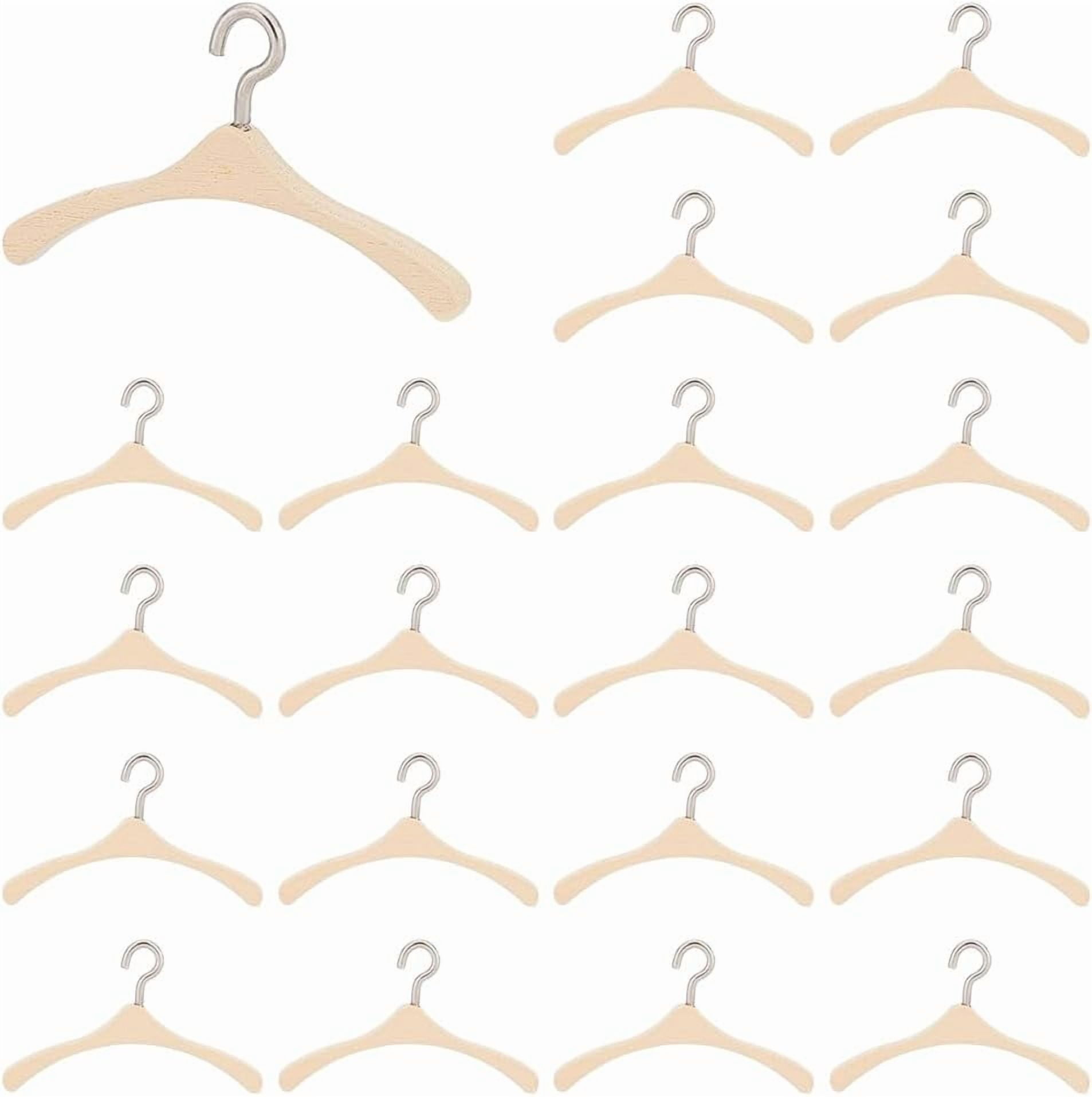 30 Pieces Miniature Clothes Hangers Small Burlywood Miniature Wooden ...