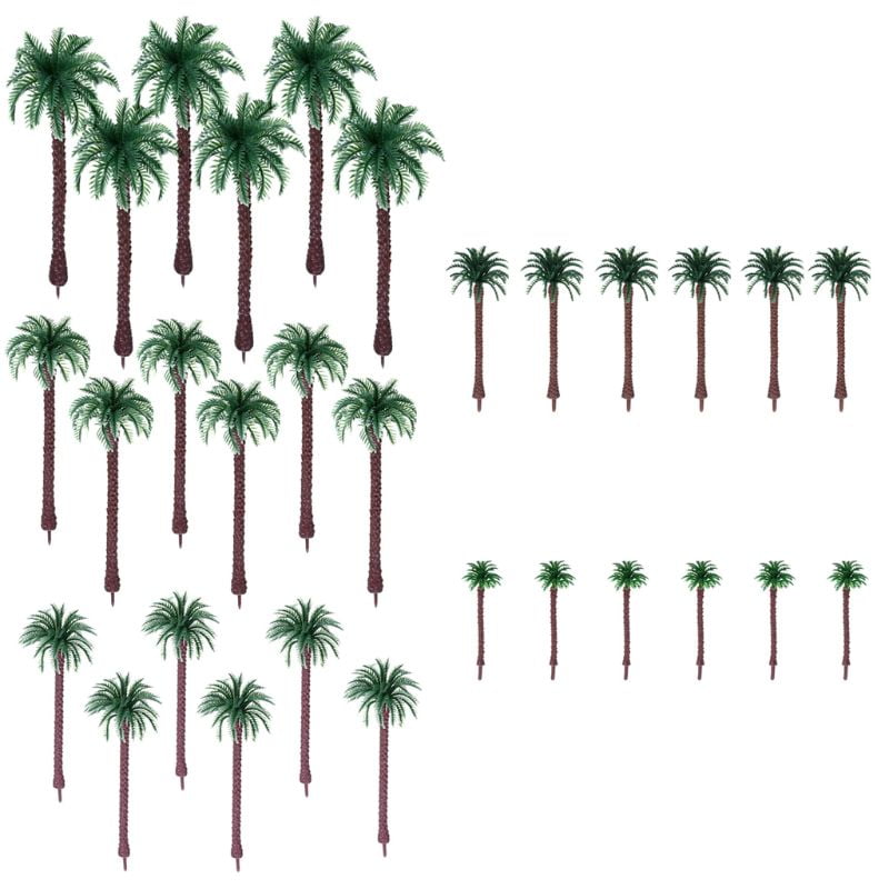 30 Pieces Miniature for Palm Trees Plastic Scale Model Tree Comfortable ...