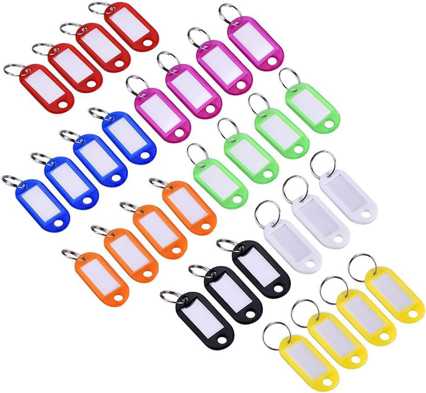 30 Pieces Multi-Colors Plastic Key Tags ID Fobs Luggage ID Labels with ...