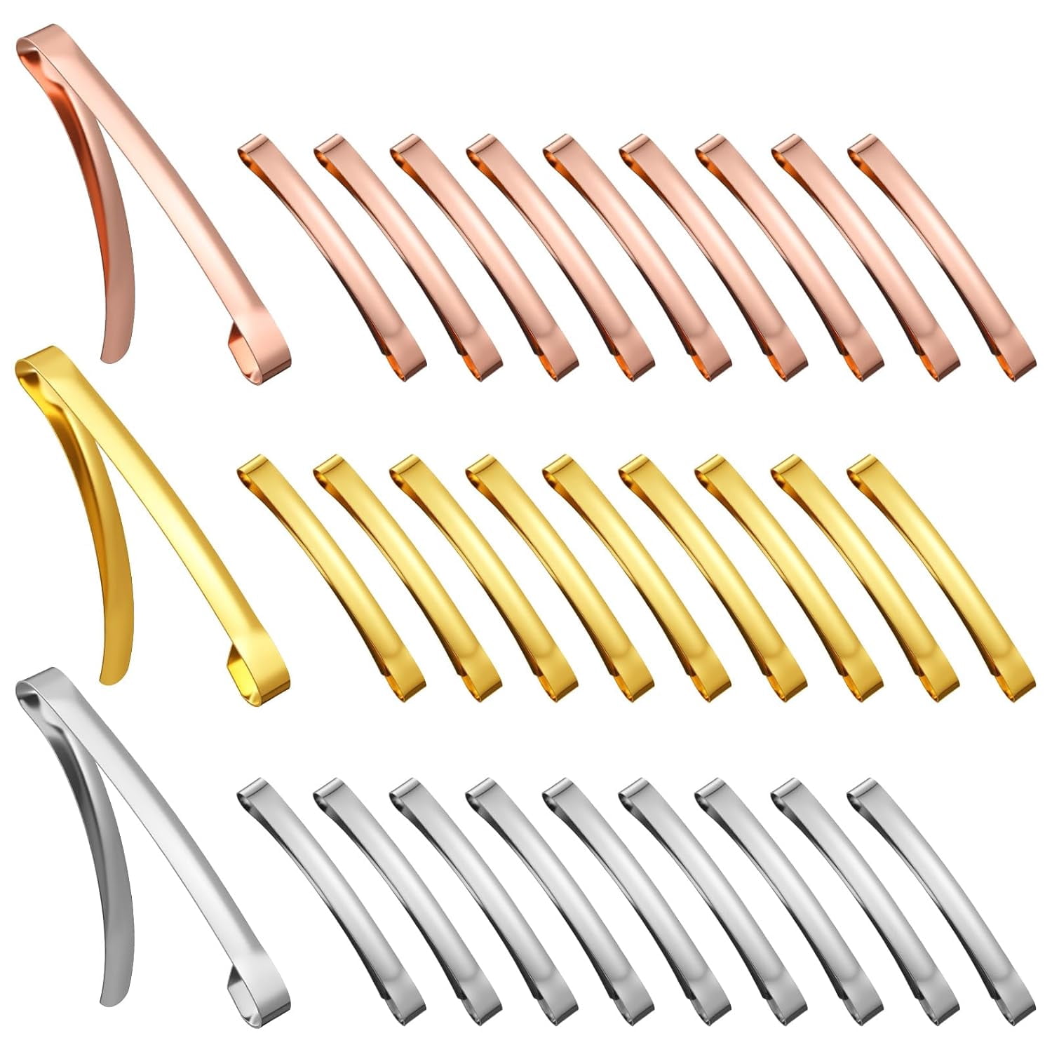 30 Pieces Open Center Metal Barrettes Anti-slip Metal Hair Clip for ...