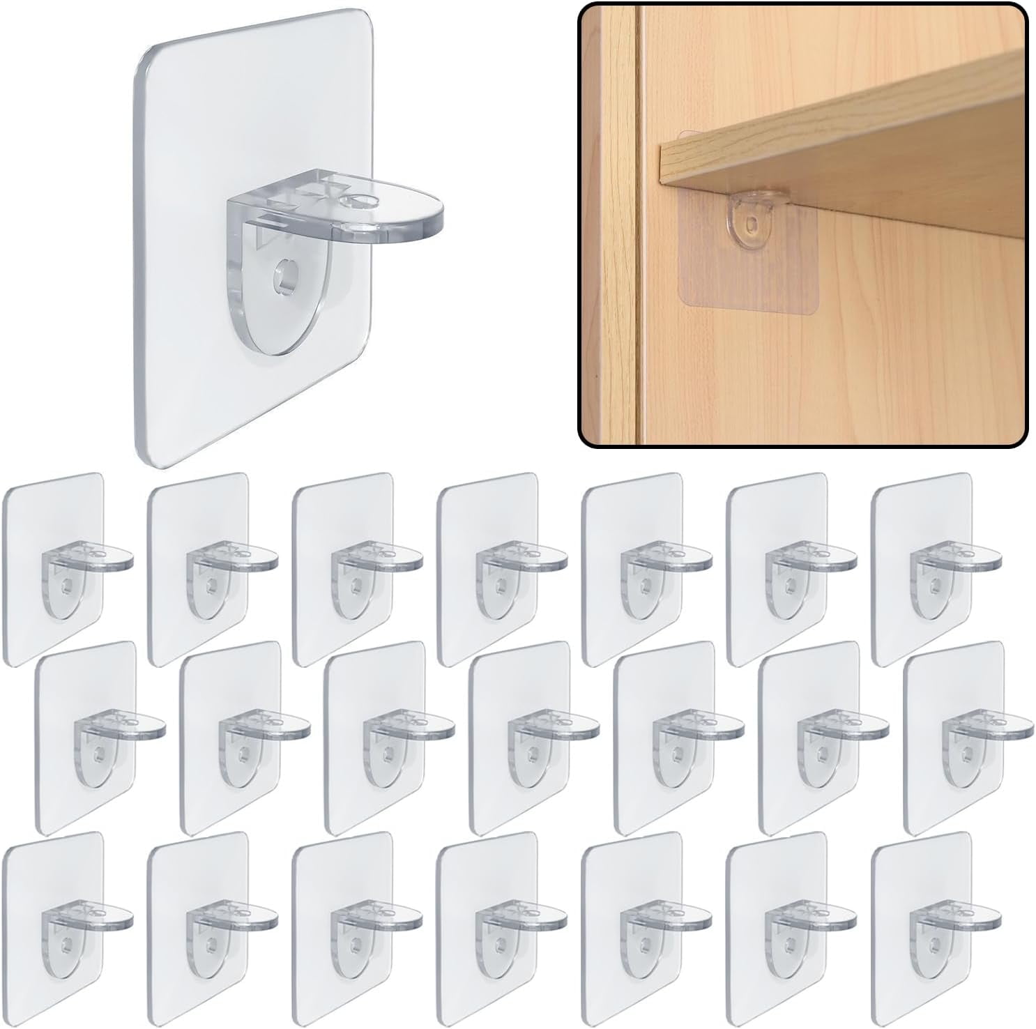 30 Pieces Plastic Shelf Support Peg,Self Adhesive Bracket,Partition Pin ...