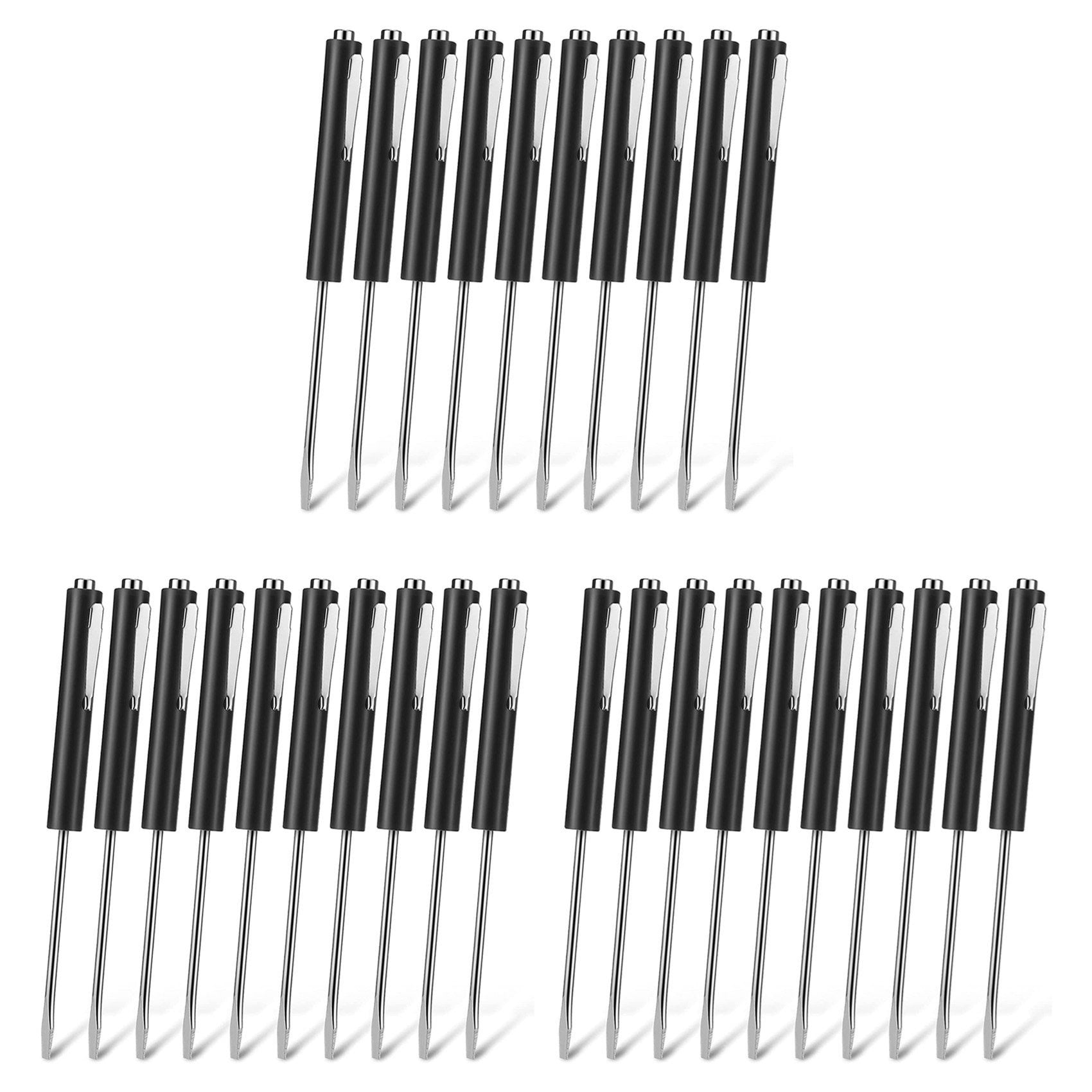 30 Pieces Pocket Screwdriver Mini Tops and Clips Magnetic Slotted Screw ...