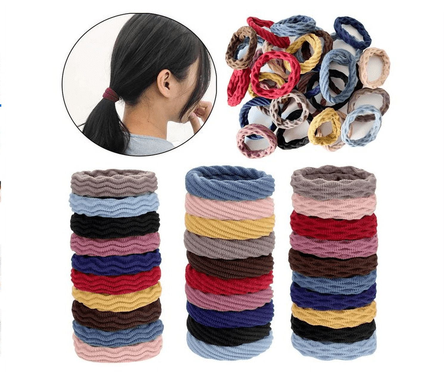 30 Pieces Ponytail holders, Elastic thick hair ties, Elastic Seamless ...