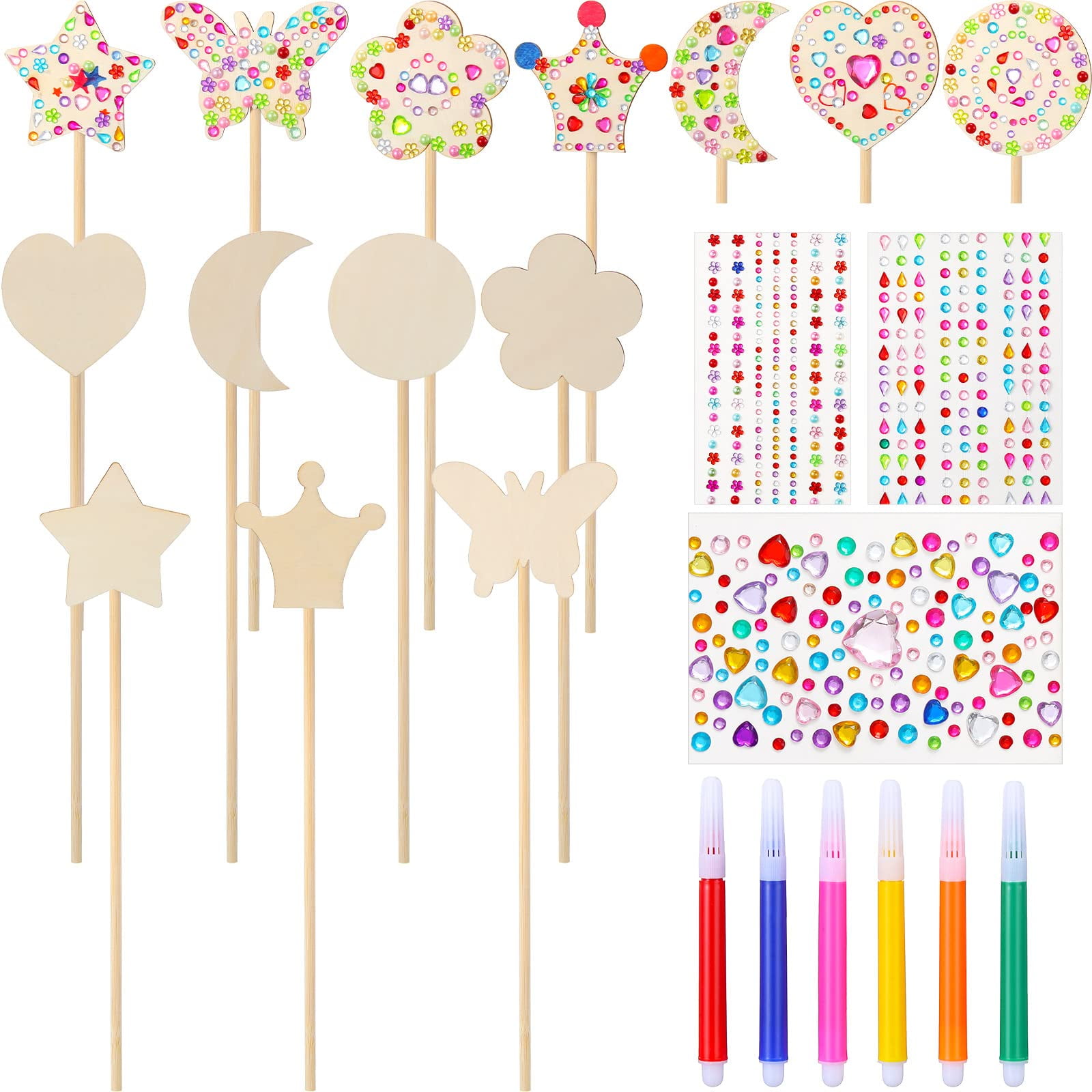30 Pieces Princess Fairy CM31 Wands Kit Include 21 Fairy Wands Make ...