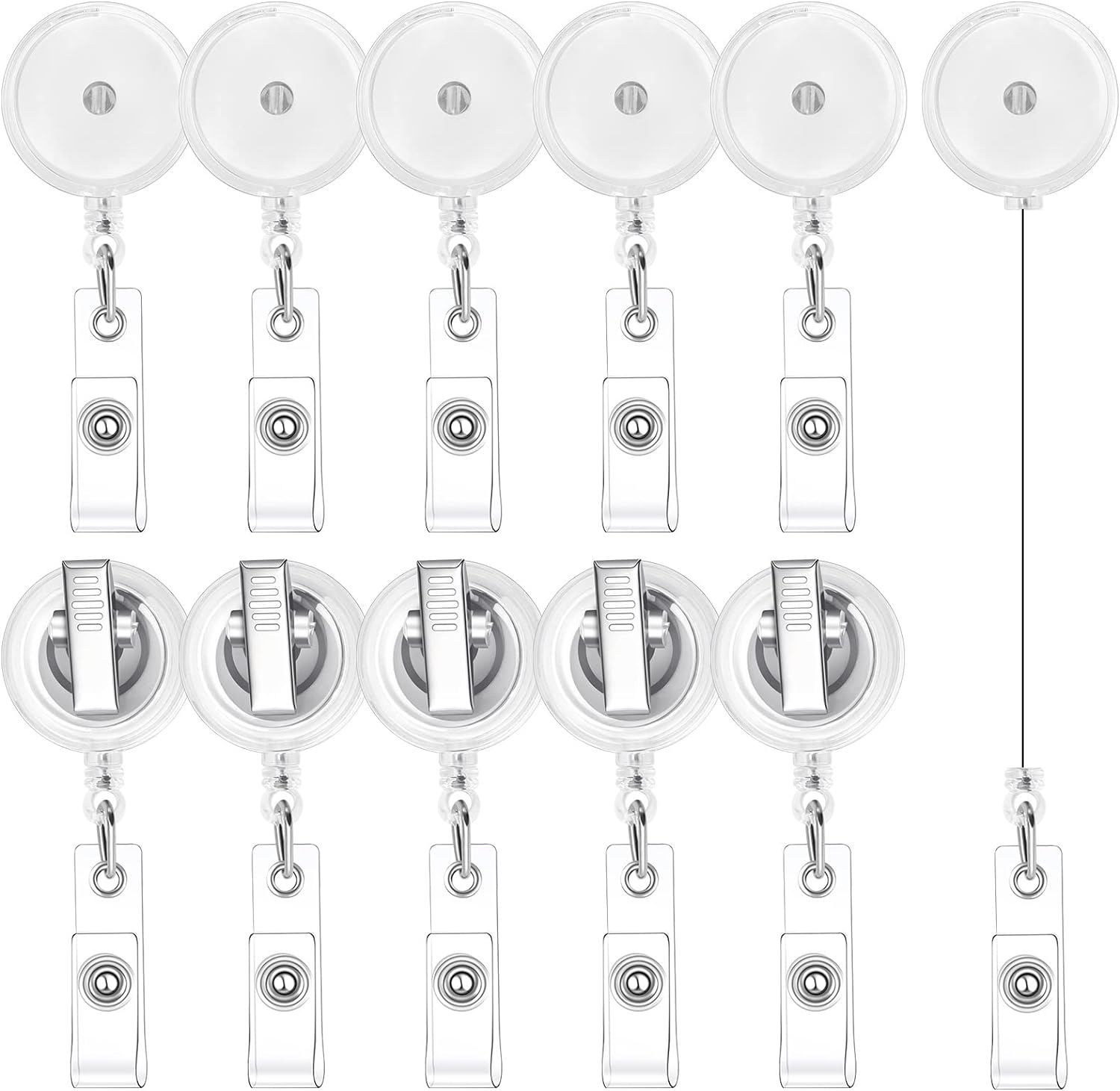 30 Pieces Retractable Badge Reels with Swivel Alligator Clip, Badge ...