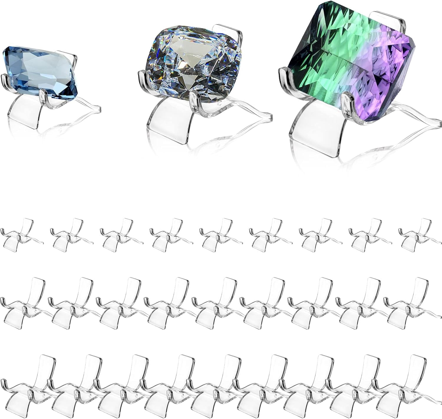 30 Pieces Rock Display Stand, Mini Acrylic Easel Stand in Assorted 3 ...