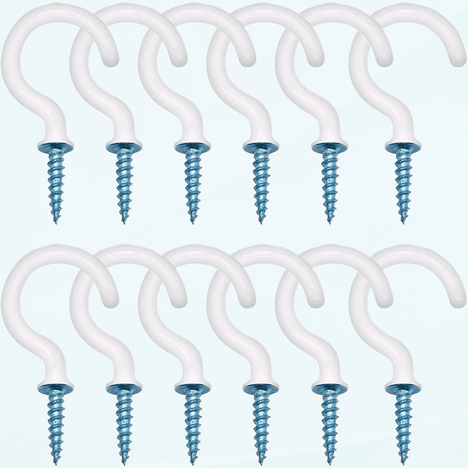 30 Pieces Screw-in Hooks 2.8 Inch White Vinyl Coated Screw in Ceiling ...