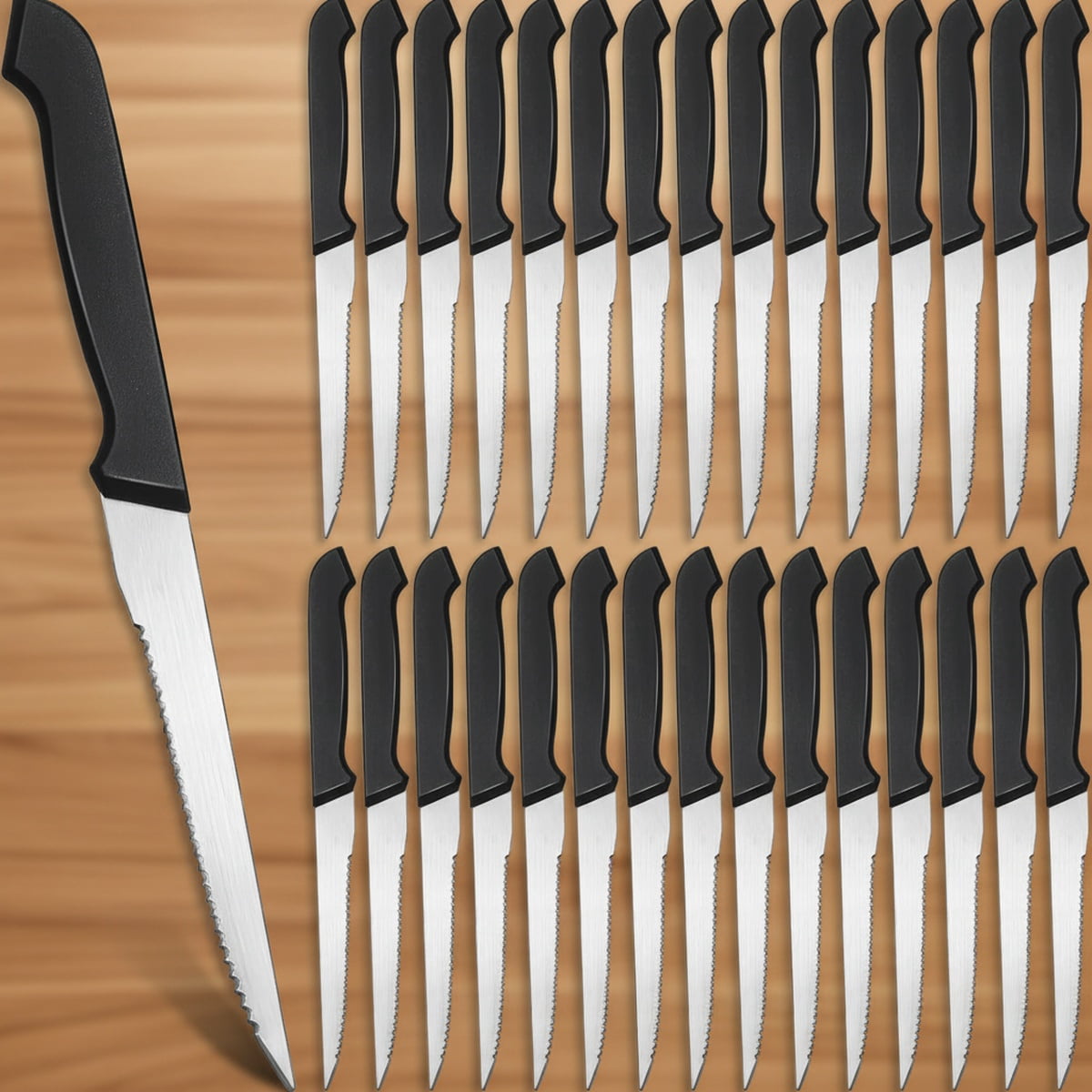 30 Pieces Serrated Steak Knife Bulk Stainless Steel Steak Knife with ...