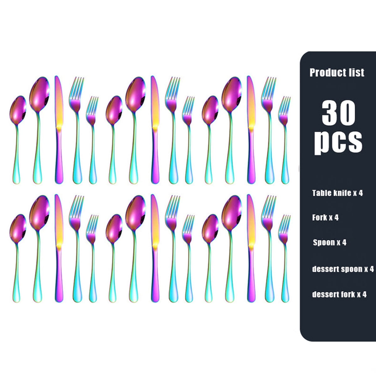 30 Pieces Silverware Set, Stainless Steel Flatware Cutlery Set for 6 ...