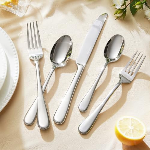30 Pieces Silverware Set for 6, Premium Stainless Steel Flatware Set ...