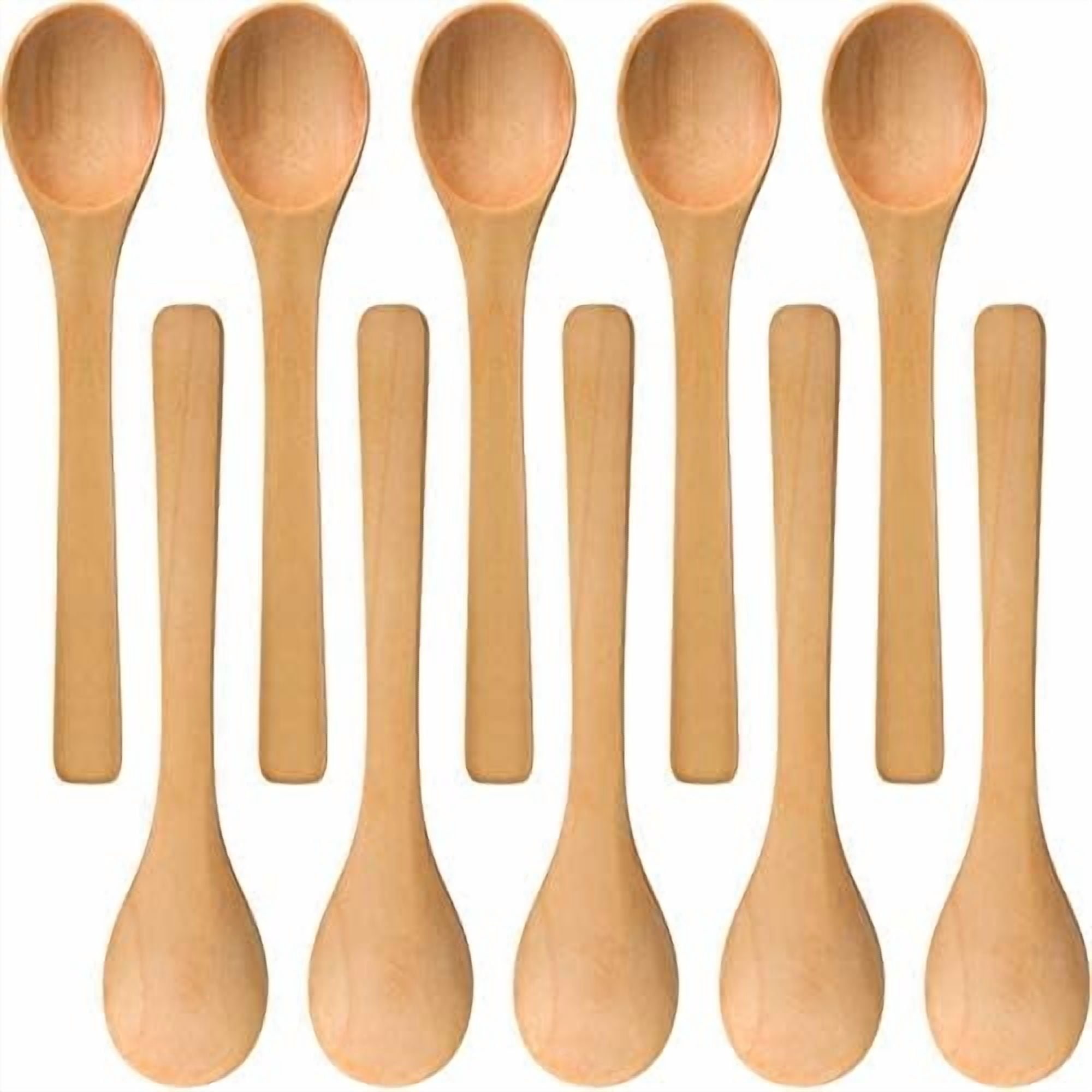 30 Pieces Small Wooden Spoons, 5.12'' L Mini Soup Spoons Wooden Honey ...